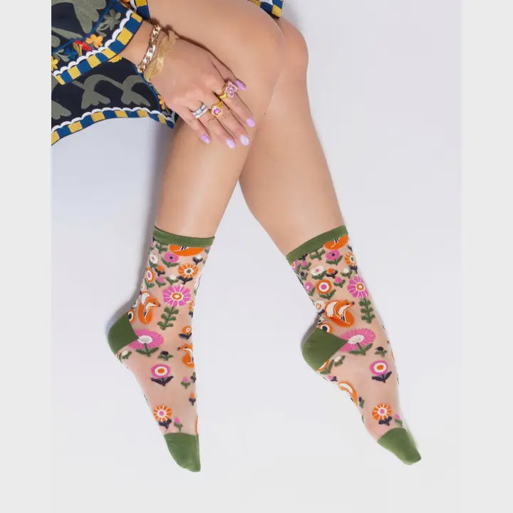 Feeling Foxy Sheer Crew Sock – Cozy